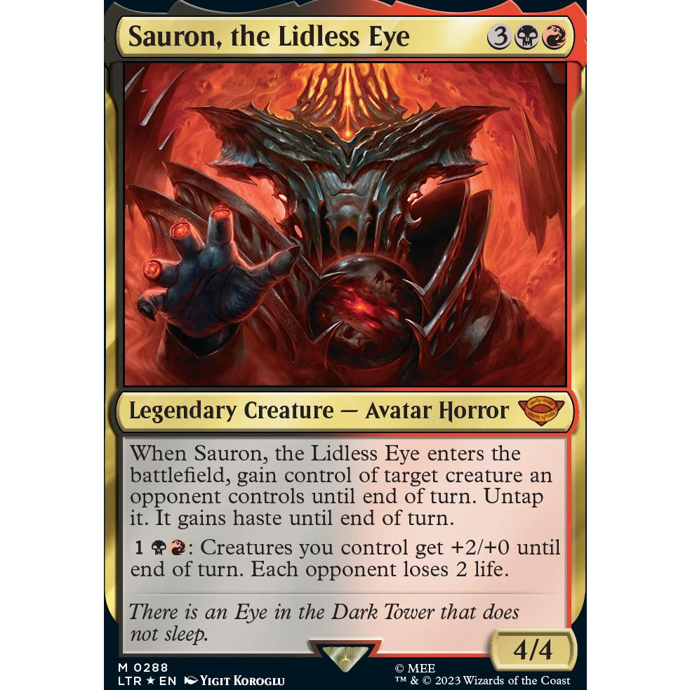 Sauron, the Lidless Eye Foil การ์ด Magic The Gathering ของแท้ จากชุด ...