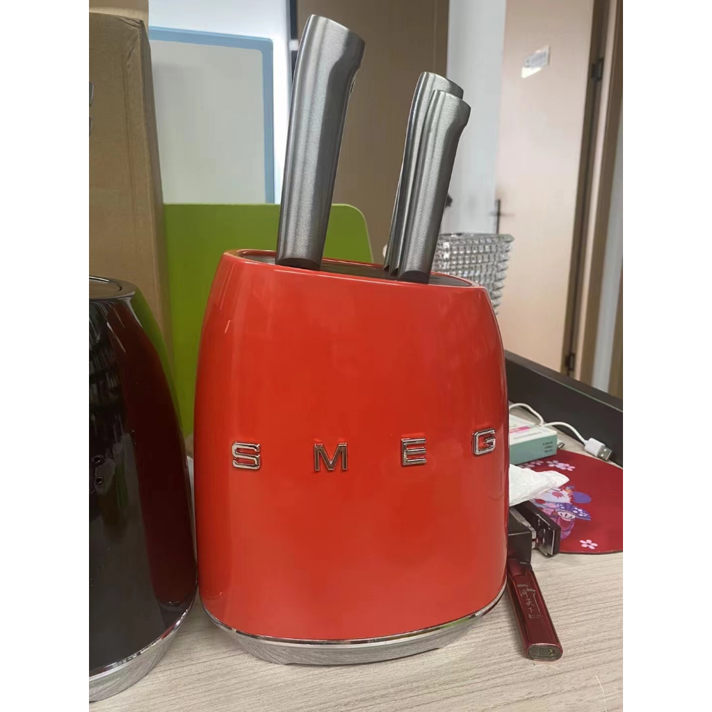 SMEG Smag Vintage Knife Holder 7-piece Set of High end Household Knife ...