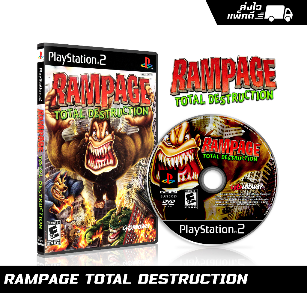 แผ่นเกม PS2 Rampage Total Destruction (english) สกรีนแผ่น พร้อมปกใส่ ...