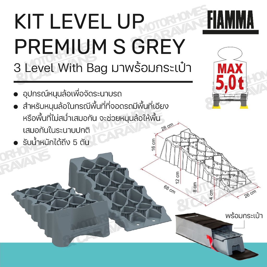 Fiamma Kit Level Up Premium S GREY - 3 Level With Bag ที่รองล้อ พร้อมกระเป๋า | Shopee Thailand