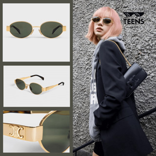 แว่นกันแดด CELINE TRIOMPHE METAL CL40235U สีทอง | Shopee Thailand