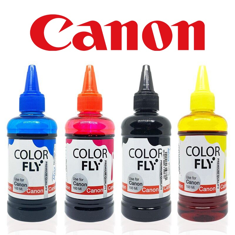 🌈 หมึก Canon หมึกเติม Canon 100 ml ชุด 4สี COLOR FLY แท้ 💯% เติม Canon ...