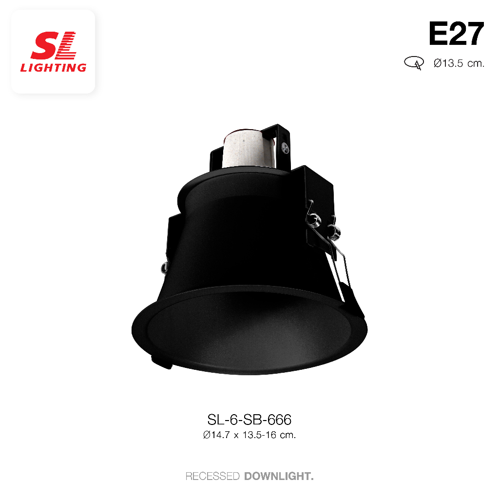 SL LIGHTING | Recessed Downlight โคมไฟดาวน์ไลท์ฝังฝ้า PAR30 ขั้ว E27 รุ่น 6-666 มี 2 สีให้เลือก ...