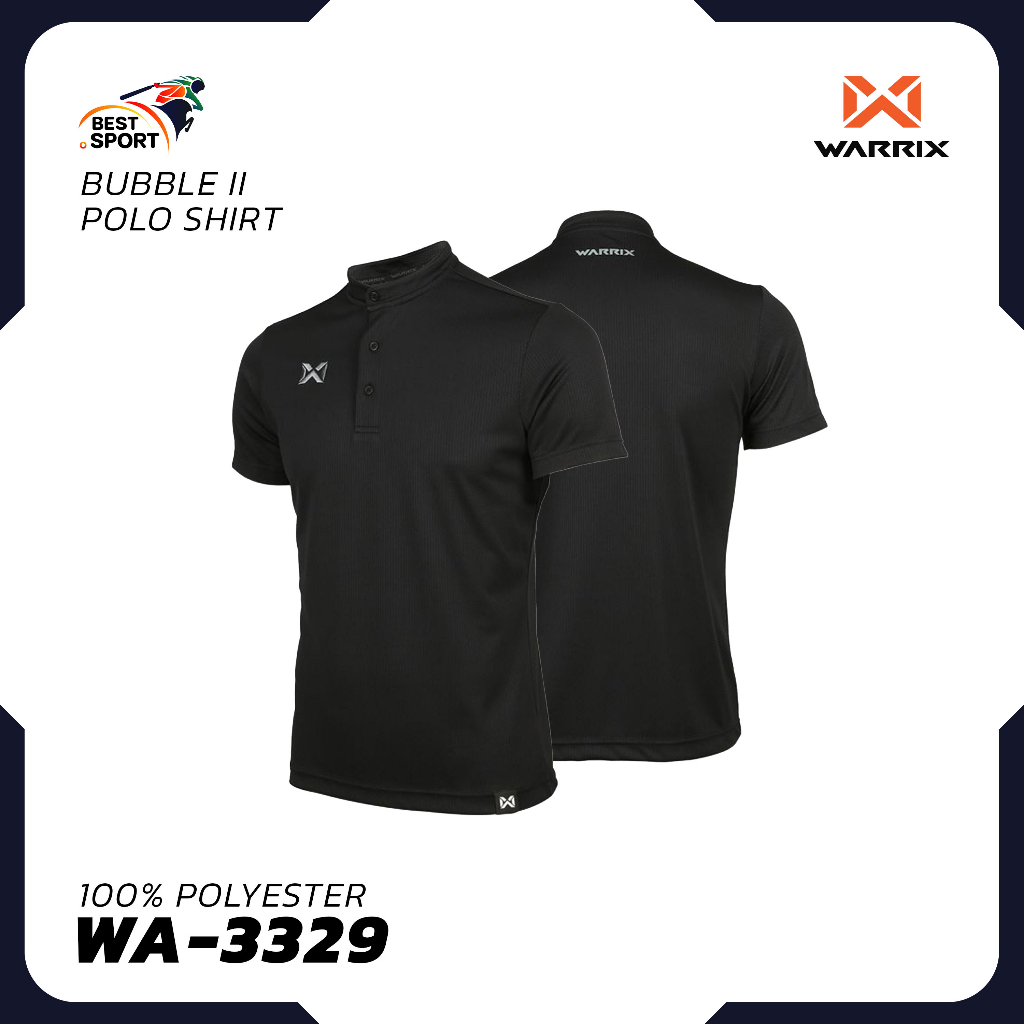 เสื้อโปโล เสื้อโปโลแขนสั้น Bubble II Polo Shirt WARRIX รหัส WA-3329 ชุดที่ 3 ของแท้100% | Shopee ...