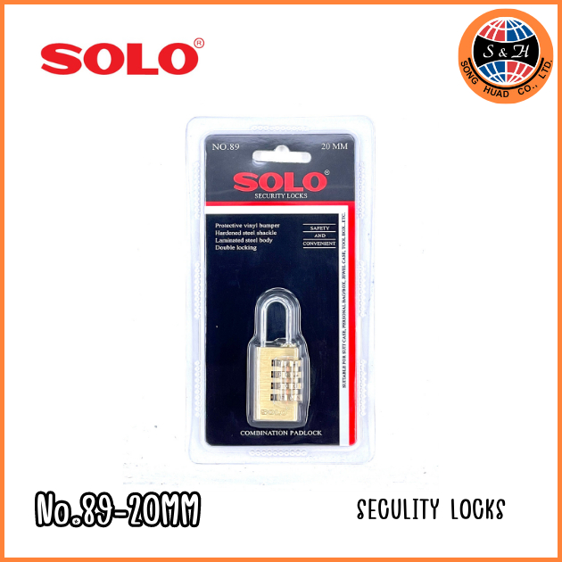 SOLO SECULITY LOCKS กุญแจโซโลแบบล็อครหัส รุ่น NO.89-20 MM | Shopee Thailand