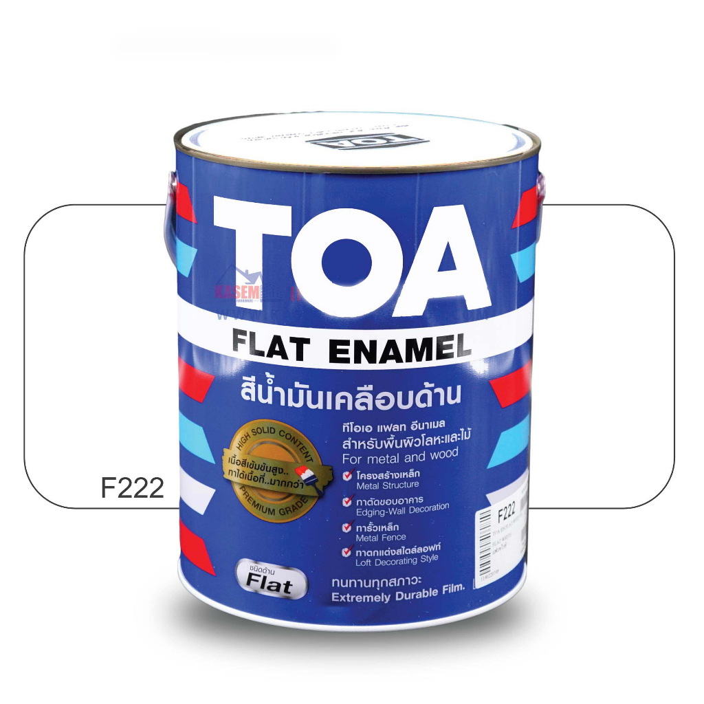 TOA Flat Enamel F222 Flat White สีน้ำมันทีโอเอ สีขาวด้าน (สีเคลือบด้าน ...