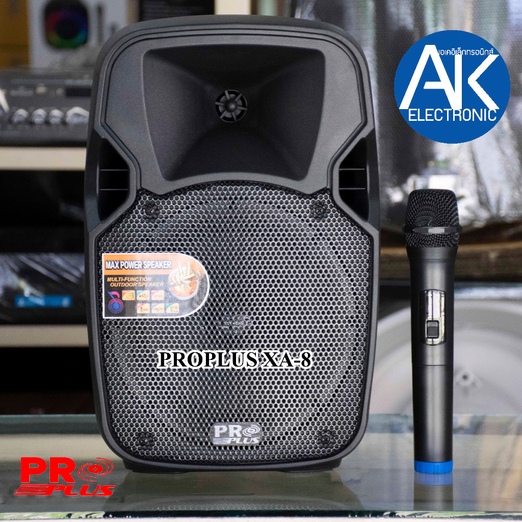 PROPLUS XA8 ตู้ลำโพงล้อลาก มีแอมป์ในตัว ขนาด 8 นิ้ว ไมค์ลอย 1 ตัว ตู้ลำโพงเคลื่อนที่ XA-8 ...