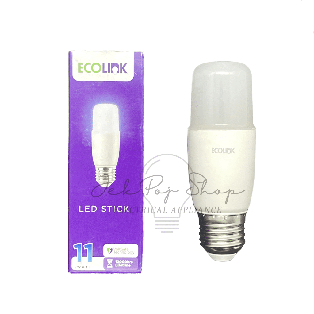 หลอดไฟ ทรงกระบอก LED STICK BULB 9W 11W ขั้ว E27 ยี่ห้อ EcoLink มีแสงขาว ...