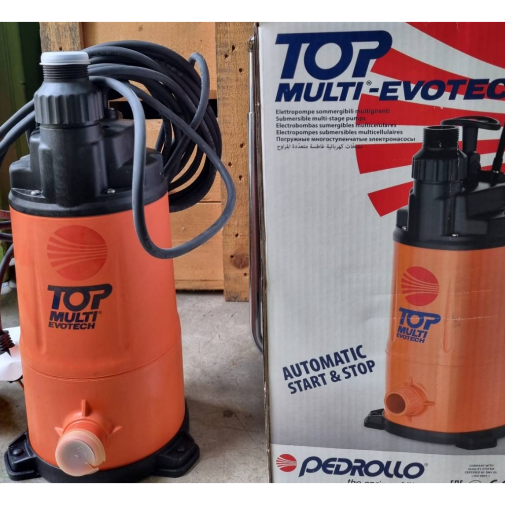 TOP MULTI-EVOTECH 2 ปั๊มน้ำแบบจุ่มหลายใบพัด PEDROLLO สายไฟยาว 5 เมตร 0.75 แรงม้า 2 สาย 1 1/4 ...