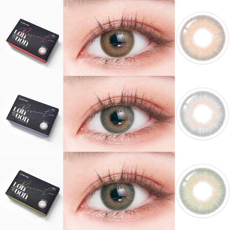 [[พร้อมส่ง]] รายเดือน LENSTOWN รุ่น ROMANTEA LONDON คอนแทคเลนส์เกาหลี | Shopee Thailand