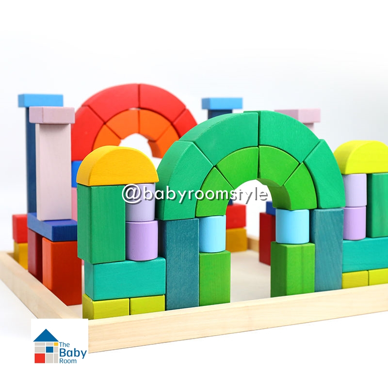 Roman building blocks บล็อกไม้ 64 ชิ้น พร้อมถาด | Shopee Thailand