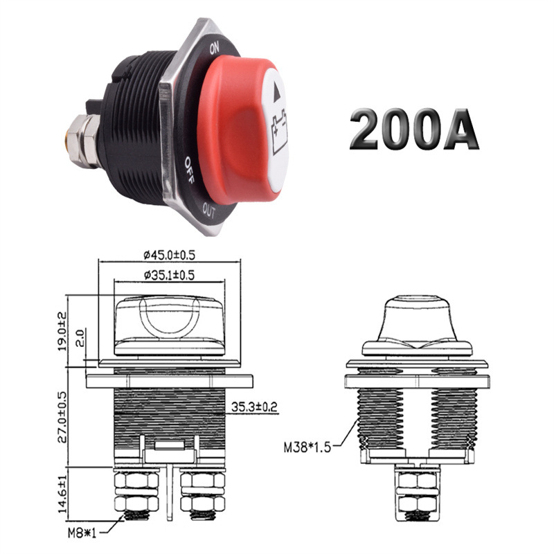 50A 100A 200A 275A 300A High Current Battery Power Off Switch, 3 ...
