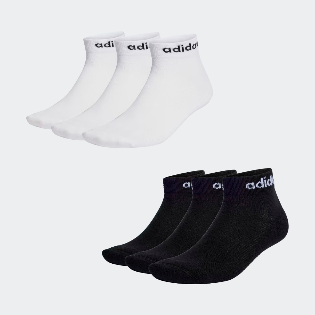 Adidas ถุงเท้า Think Linear Ankle Socks 3 Pairs (2สี) | Shopee Thailand