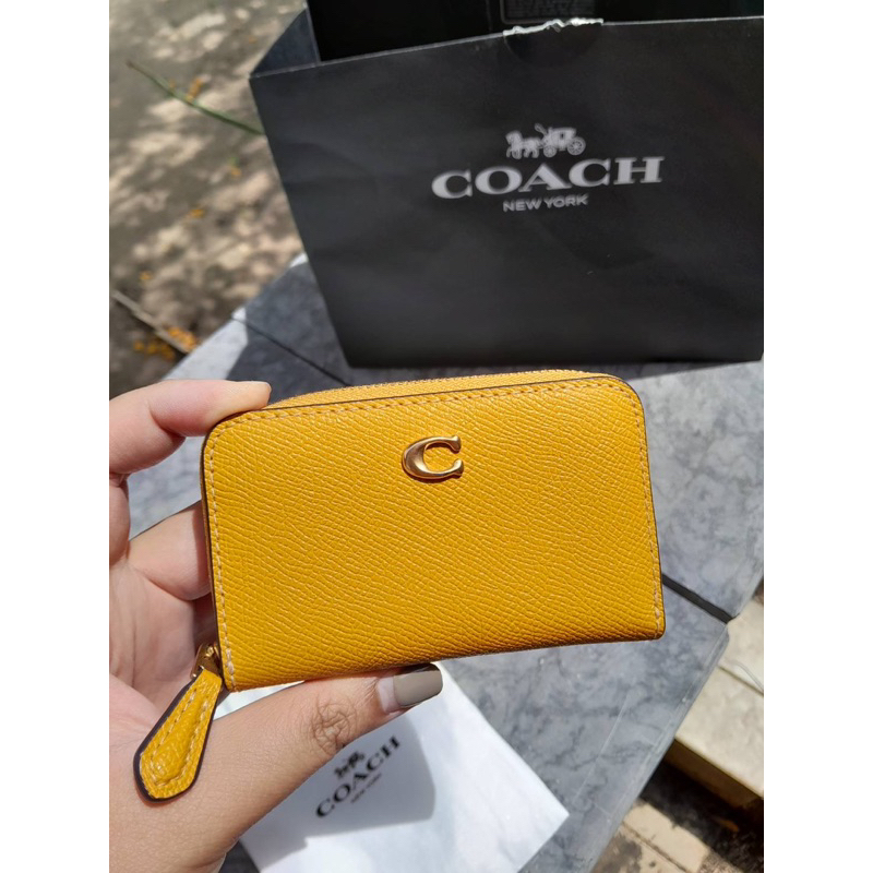 ส่งฟรี // Coach Small Zip Around Card Case ของแท้มือสอง | Shopee Thailand
