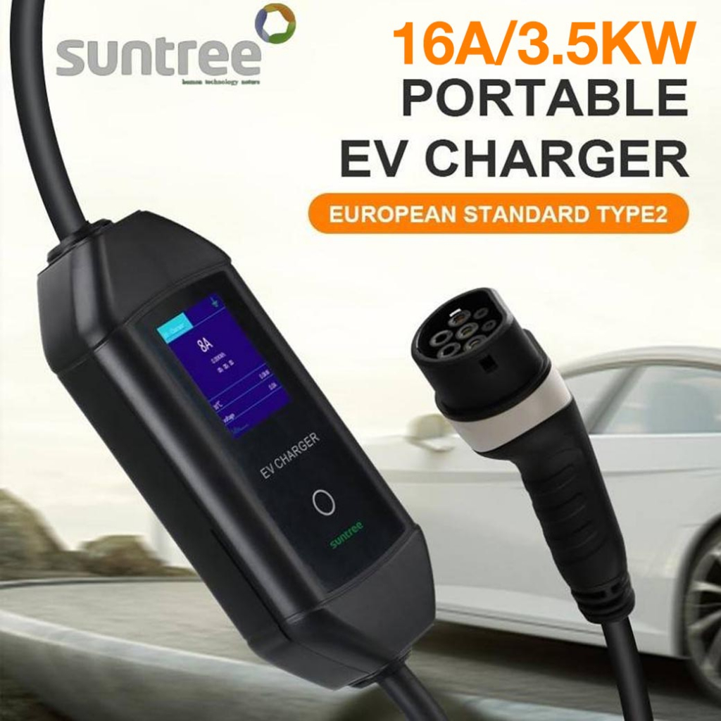 เครื่องชาร์จรถยนต์ไฟฟ้า ชาร์จรถยนต์ไฟฟ้า Suntree EV Charger 16A/3.5KW 2 ...