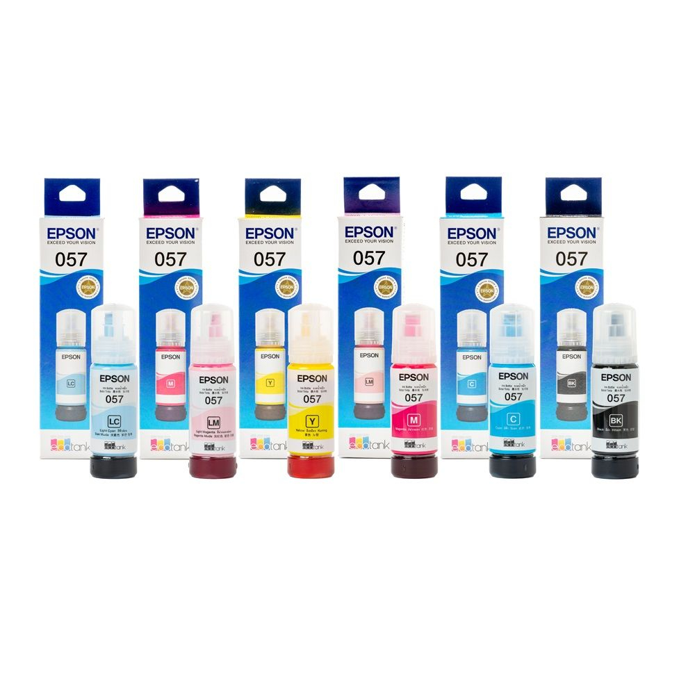 หมึกเติม Epson 057 6 สี BK,C,M,Y,LC,LM ( T09D100 - 600 ) ของแท้ 100% ...