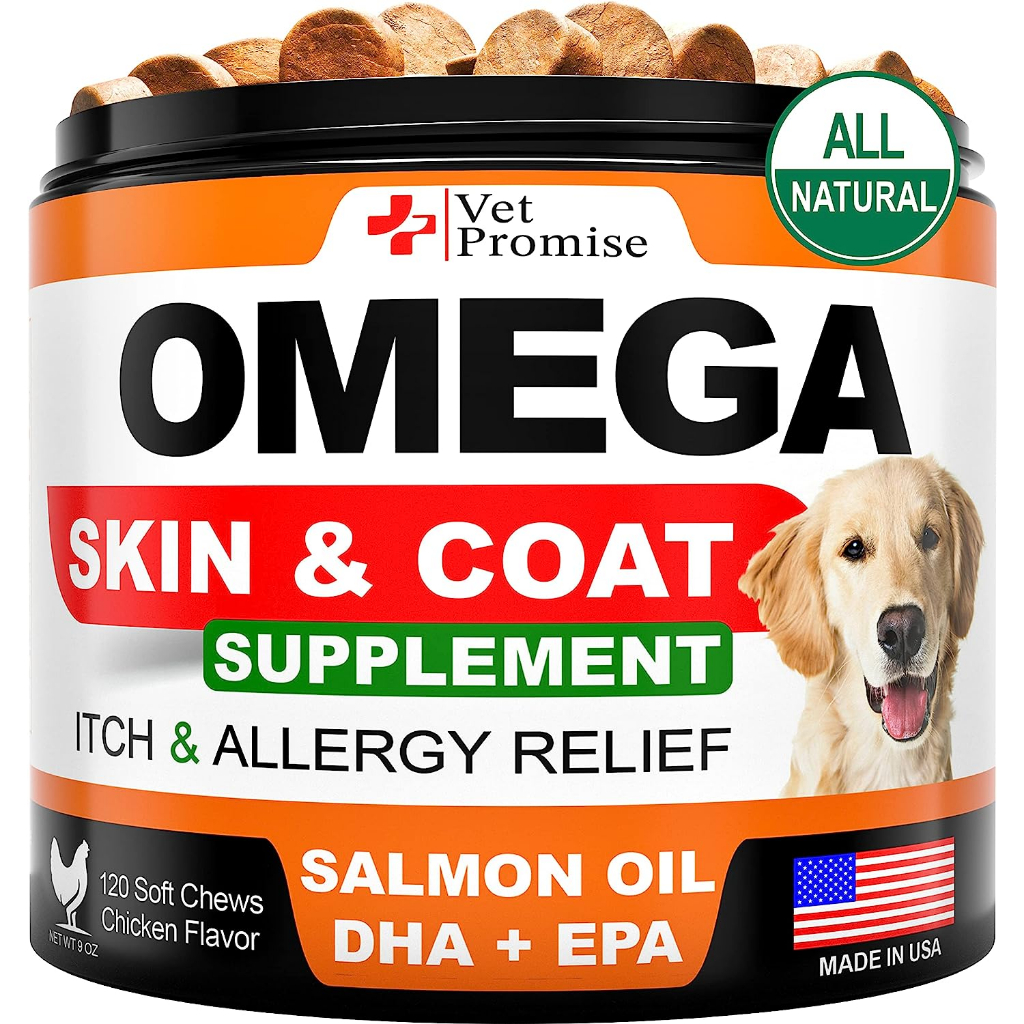 Vet Promise Omega Skin & Coat อาหารเสริมสุนัข Omega3-6-9 บำรุงผิวหนัง ...