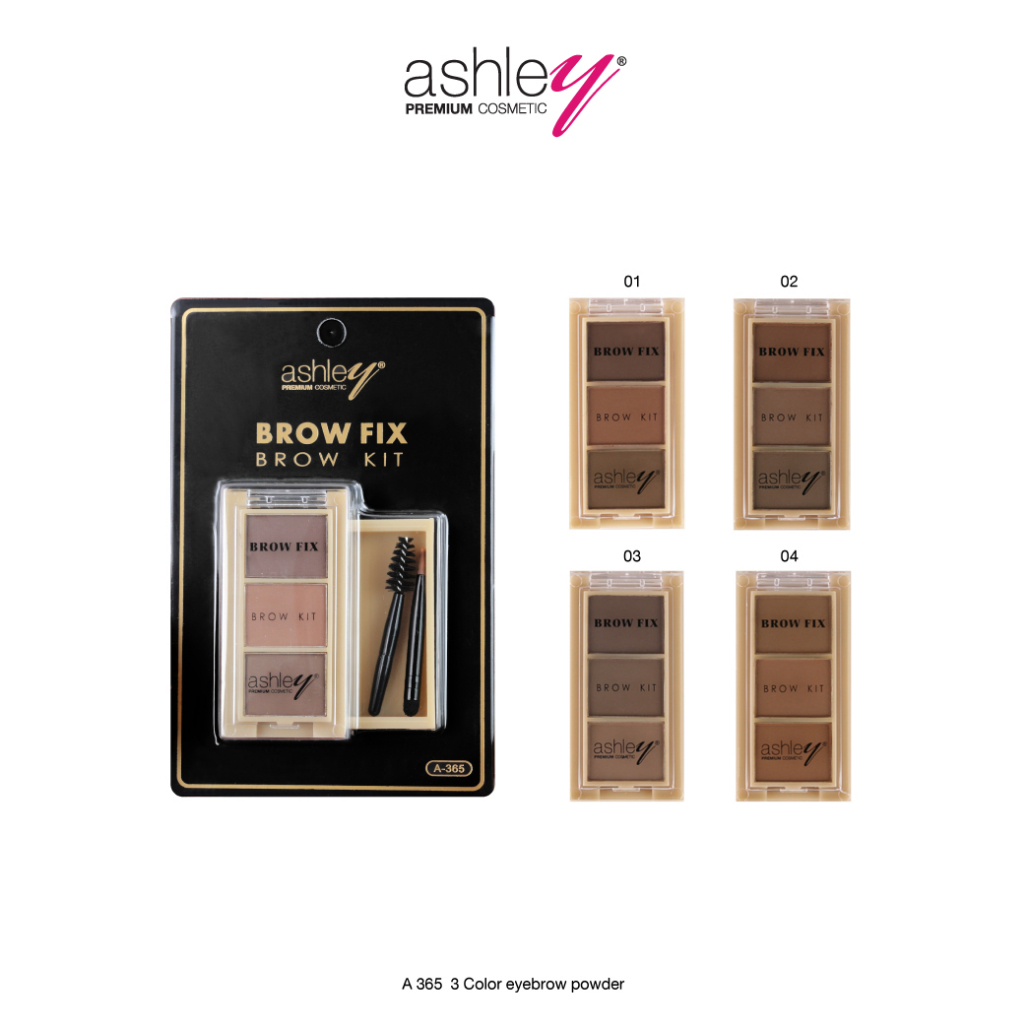 Ashley 3 Color Eyebrow Powder พาเลทเขียนคิ้วแบบฝุ่น A 365 | Shopee Thailand
