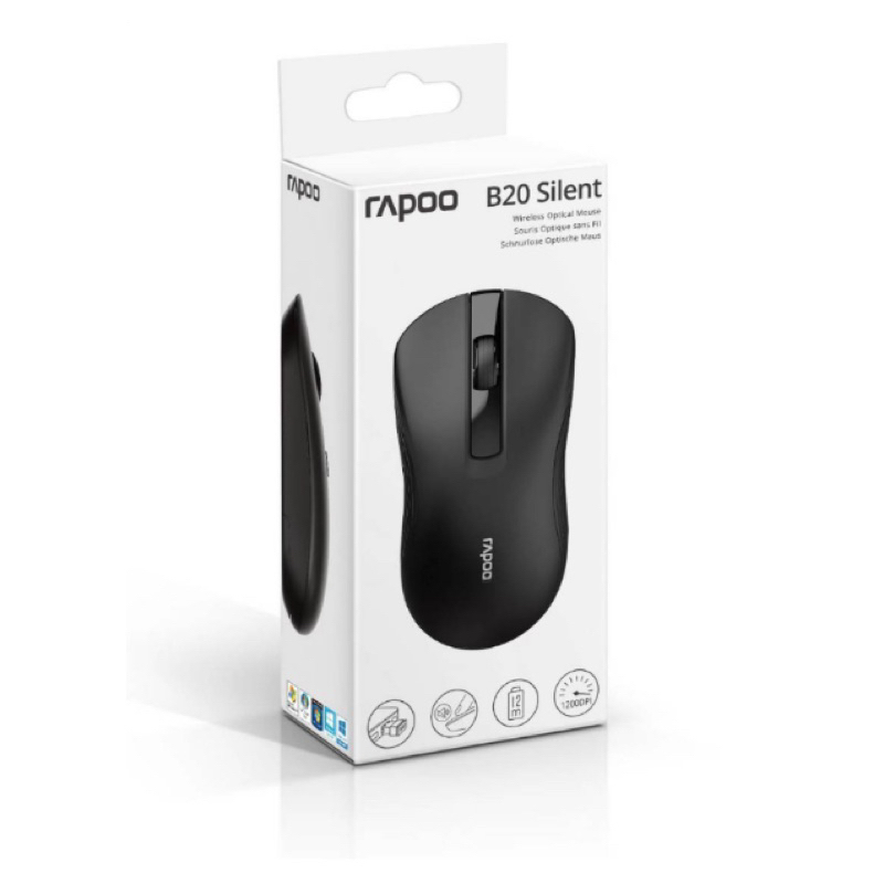 RAPOO B20 SILENT WIRELESS OPTICAL MOUSE (MS-B20-BK) | Shopee Thailand