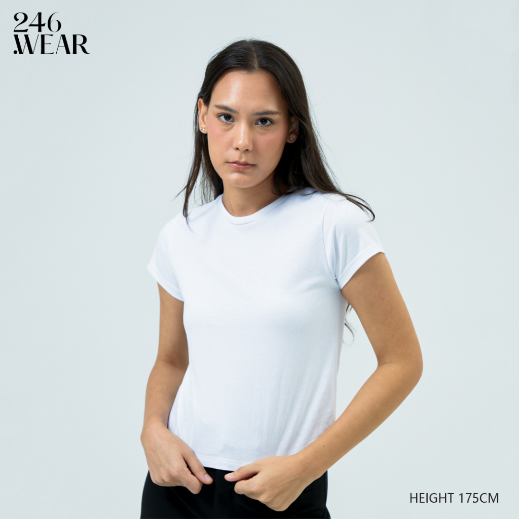 246 เสื้อยืดคอกลม Baby Tee รุ่น Cotton20 | Shopee Thailand