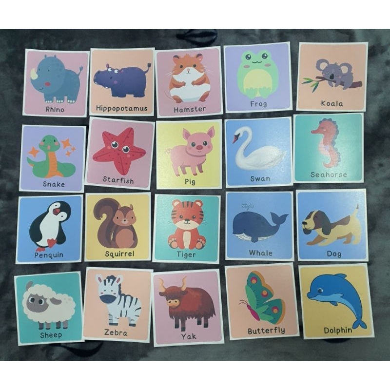บัตรคำ flasg card ภาษาอังกฤษ หมวดสัตว์ต่างๆ 50ใบ | Shopee Thailand