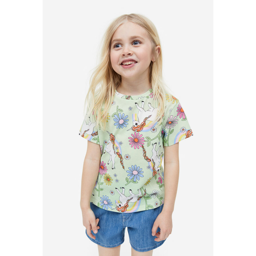 H&M Girl Printed T-shirt 0930126_9 | Shopee Thailand