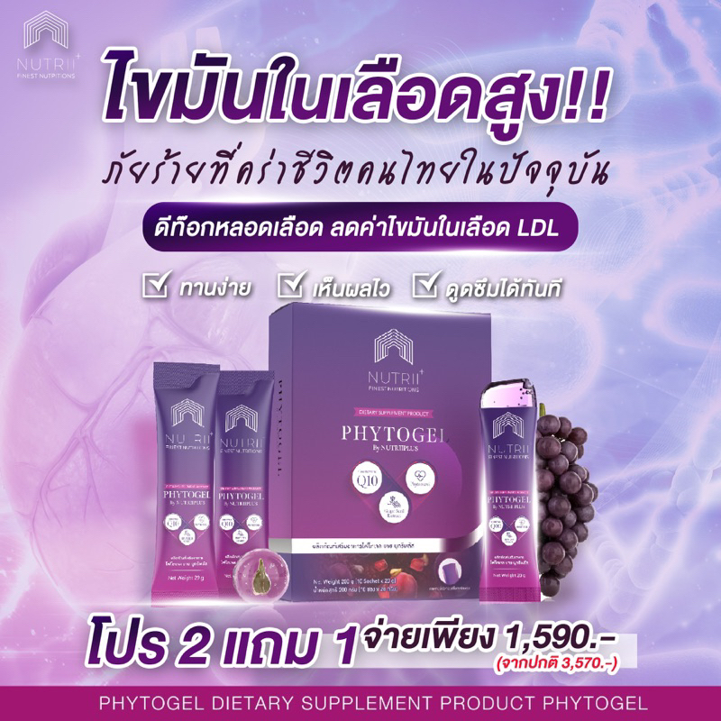 PHYTOGEL by NUTRIIPLUS คอร์สล้างหลอดเลือดลดค่าไขมันเลว LDL ...