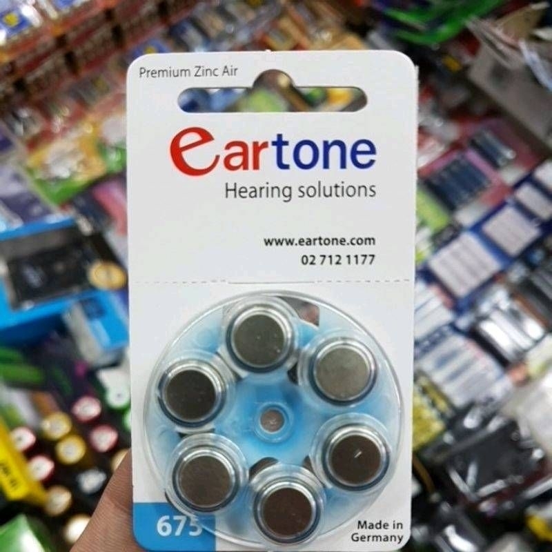 ถ่านเครื่องช่วยฟัง Eartone 675, A675, PR44 แพค6ก้อน 1.4V ของใหม่ ของแท้ ...
