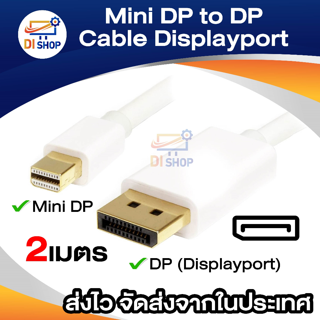 Mini DP to DP Cable Mini Displayport Thunderbolt to Displayport Male to ...