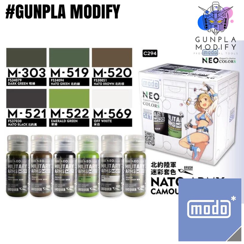 MODO C294 NEO COLOR NATO Army Camoflage Color Set ชุดสีทหารนาโต้ สูตรแล ...