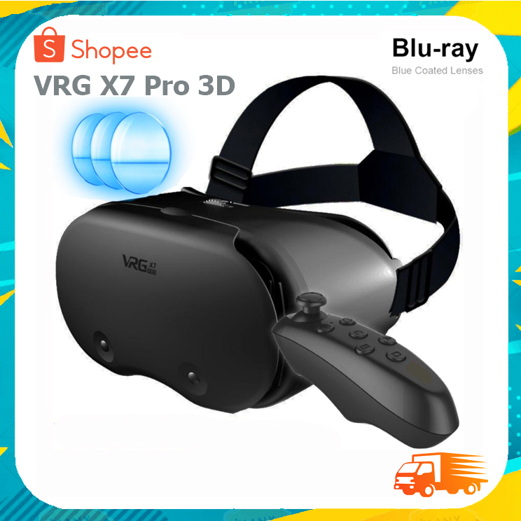VRG Pro X7 3D ชุดหูฟัง VR Virtual Reality แว่นตาสำหรับ5-7นิ้ว | Shopee Thailand