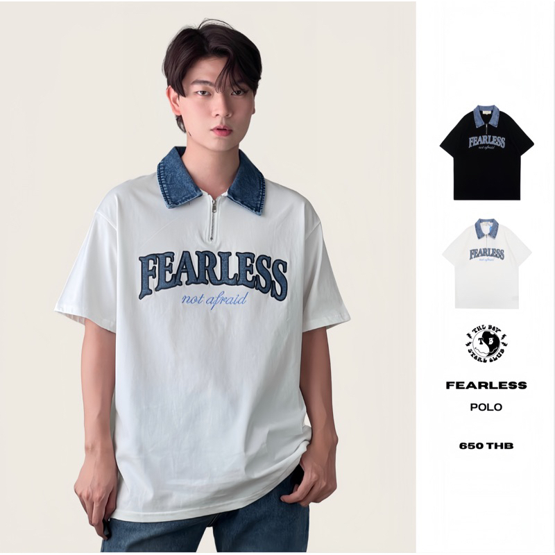 THEBOY-FEARLESS NOT AFRAID POLO เสื้อโปโลคอปก | Shopee Thailand
