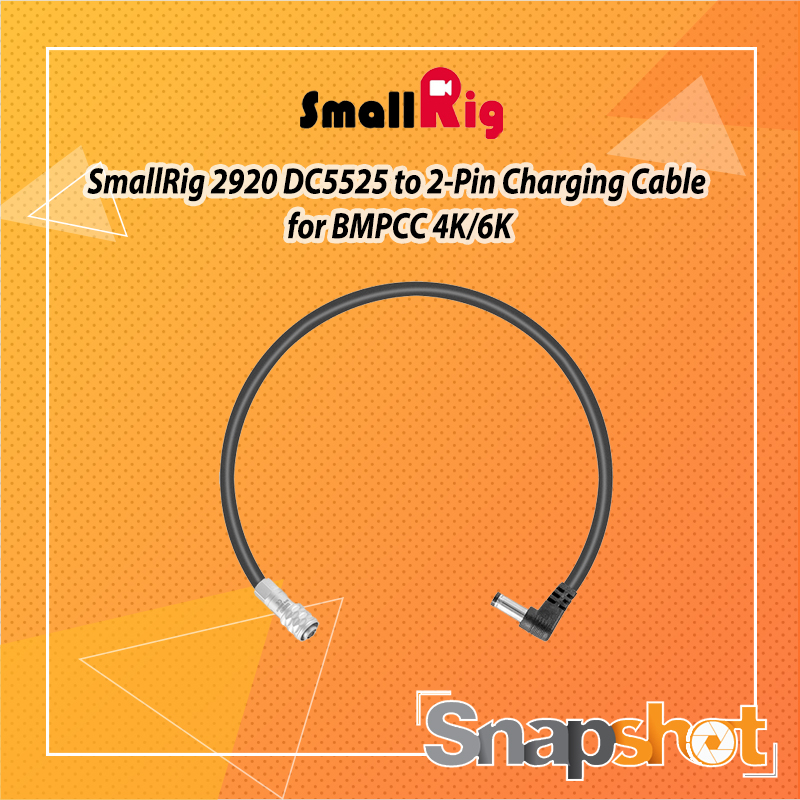 SmallRig 2920 DC5525 to 2-Pin Charging Cable for BMPCC 4K/6K | Shopee ...