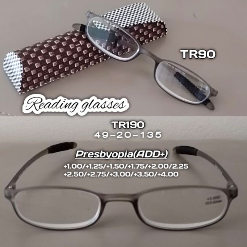 TR90 TR190 READING GLASSES (เล็ก) แว่นตาอ่านหนังสือ แว่นสายตายาว | Shopee Thailand