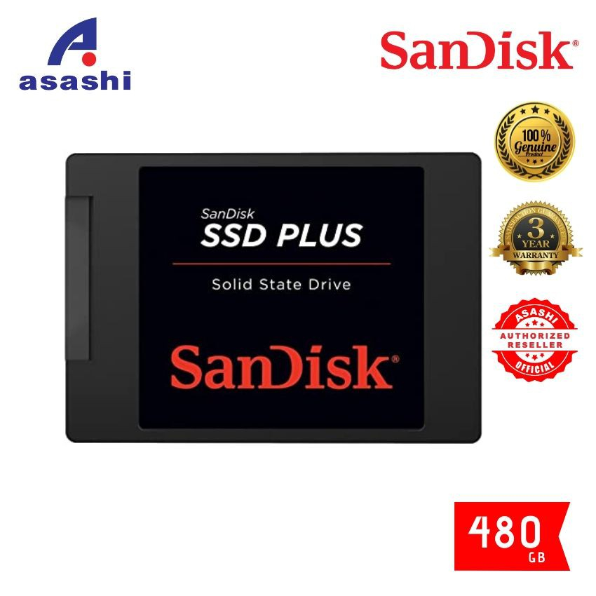 【ร้านค้าในพื้นที่】 SanDisk SSD PLUS 3D NAND 120G/240G/480G/1TB SATA3.0 2.5" สเอสดี ของแท้ SATA ...