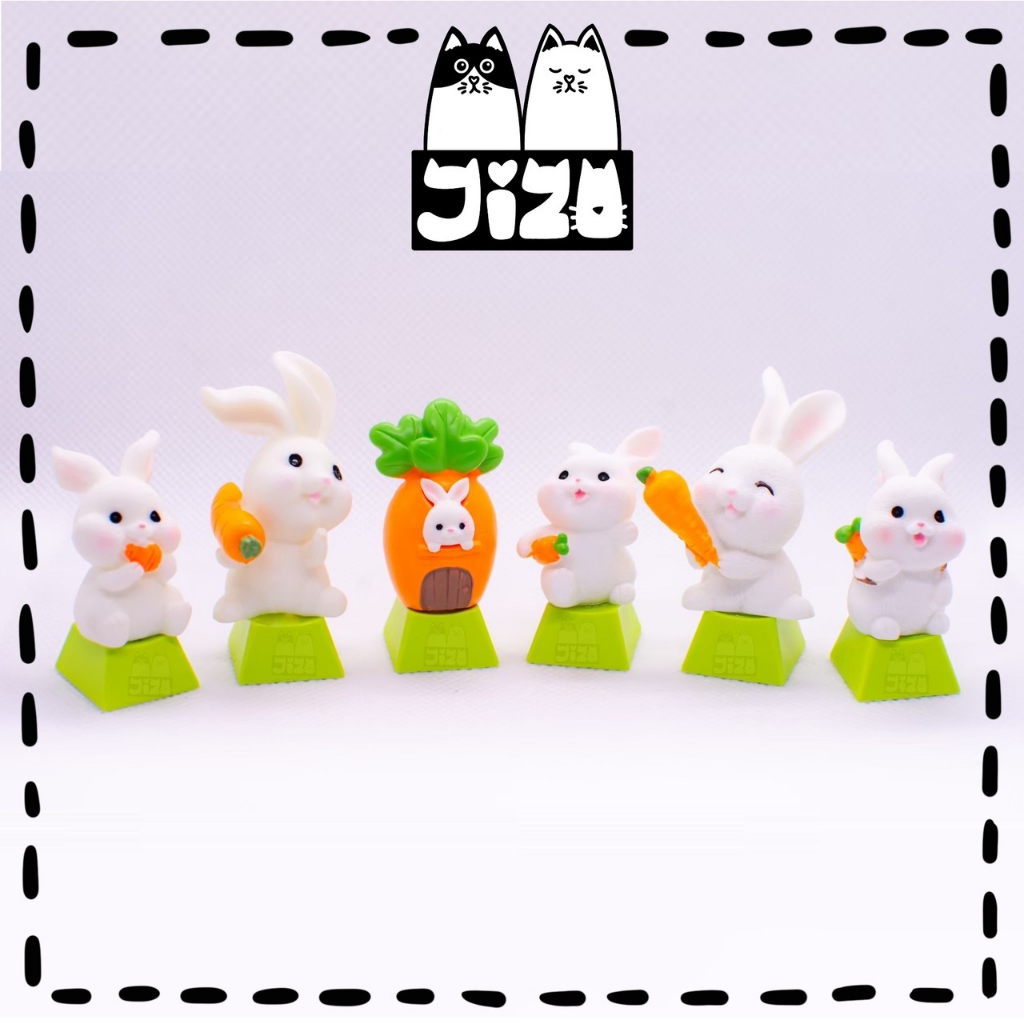 Keycap Rabbit & Carrot ปุ่มกดคีย์บอร์ด น้องกระต่ายกับแครอท (มีของแถมให้ ...