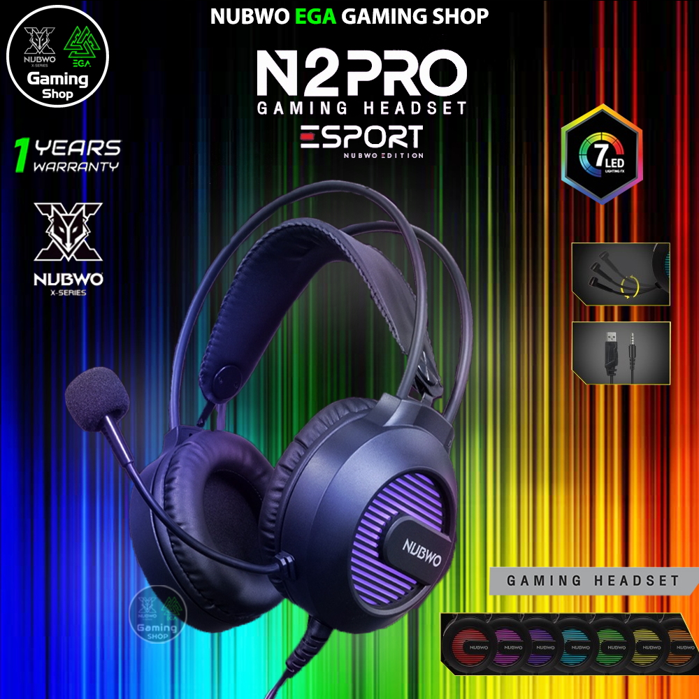 🎮 GAMING NUBWO N2 PRO HEADSET GAMING หูฟังเกมมิ่ง Stereo เสียงดี ไฟ LED ...