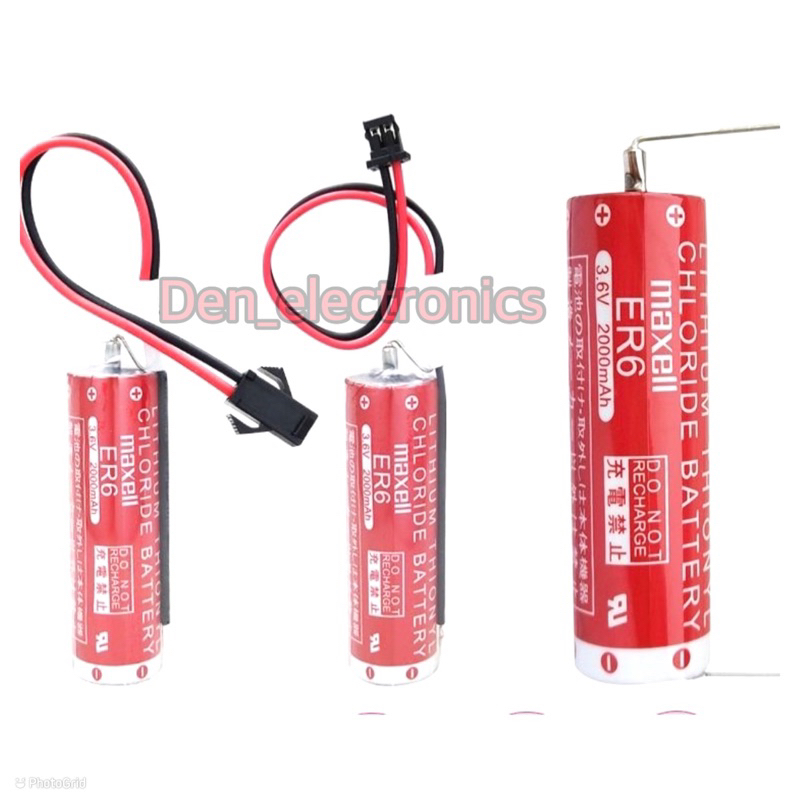แบตเตอรี่ER6 3.6V 2000mAh maxell battery lithium ขาลงปริ้น ปลั๊กเล็ก ...