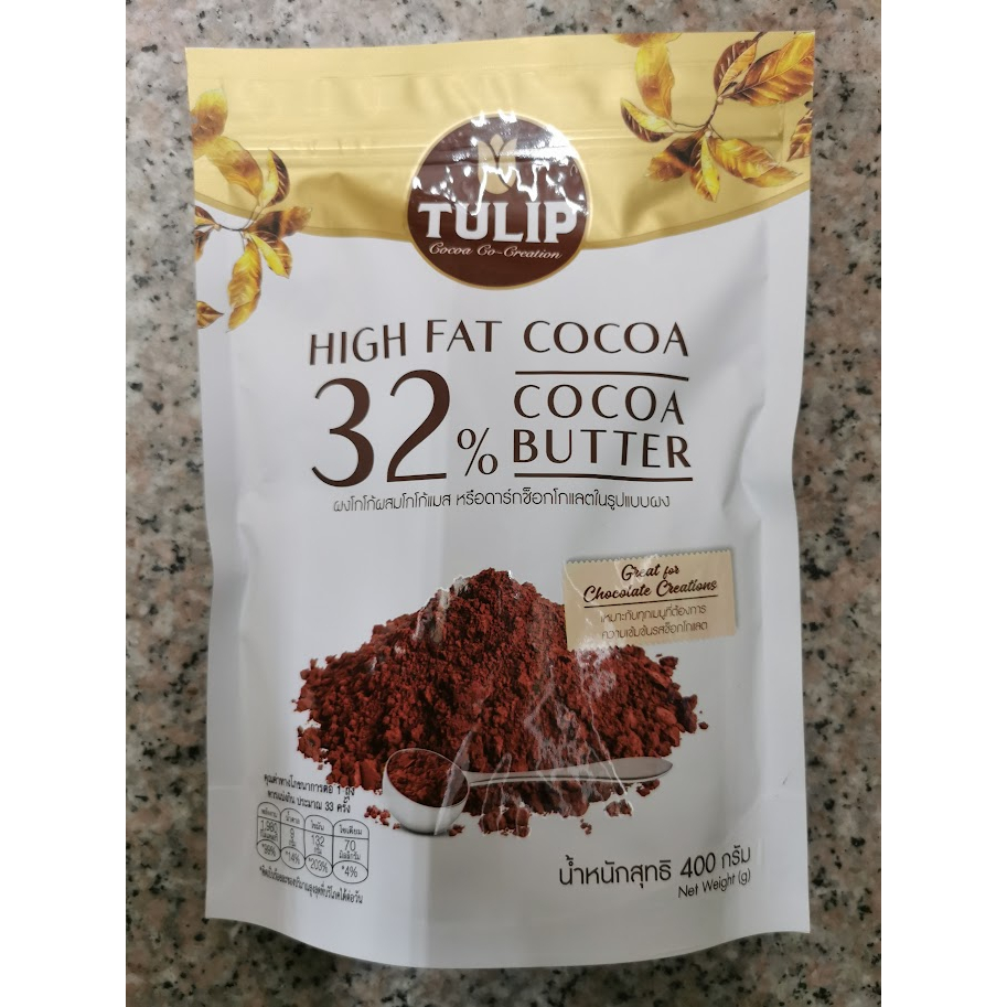 Tulip cocoa powder and cocoa mass โกโก้ผสมโกโก้แมส 32% 350g. | Shopee ...