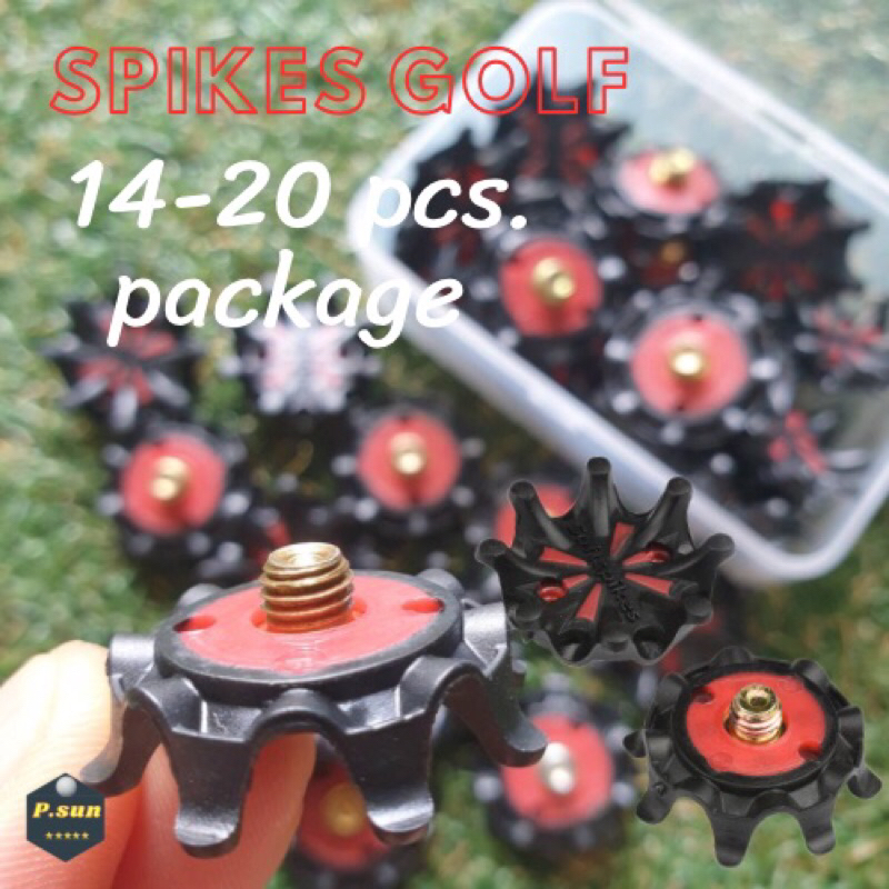 ปุ่มรองเท้ากอล์ฟ 14-20 pcs แบบเกลียวเหล็กหมุน spikes stud golf shoes ...