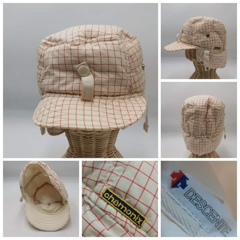descente cap หมวกลายตาราง descente ใส่ได้2แบบ | Shopee Thailand