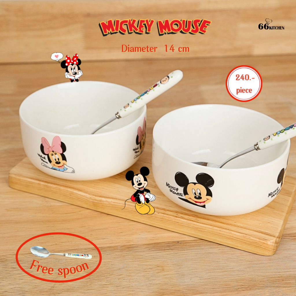 Mickey Mouse bowls Set ชุดเซ็ตจานชาม มิ้กกี้เมาส์ | Shopee Thailand