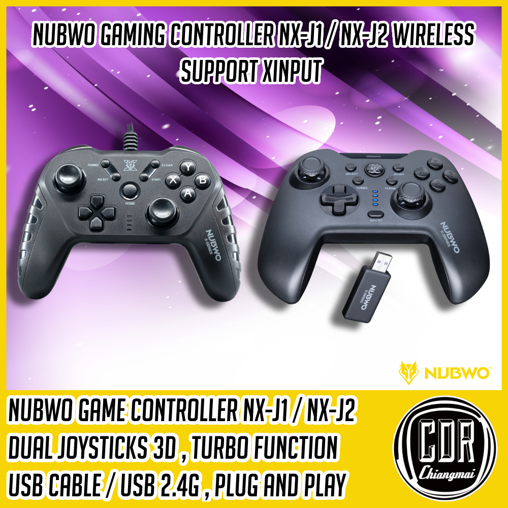 จอยเกมส์ Nubwo NX-J1[แบบสาย] / NX-J2[Wireless] Joystick Controller จอยเกม สำหรับ PC,Notebook,PS3 ...