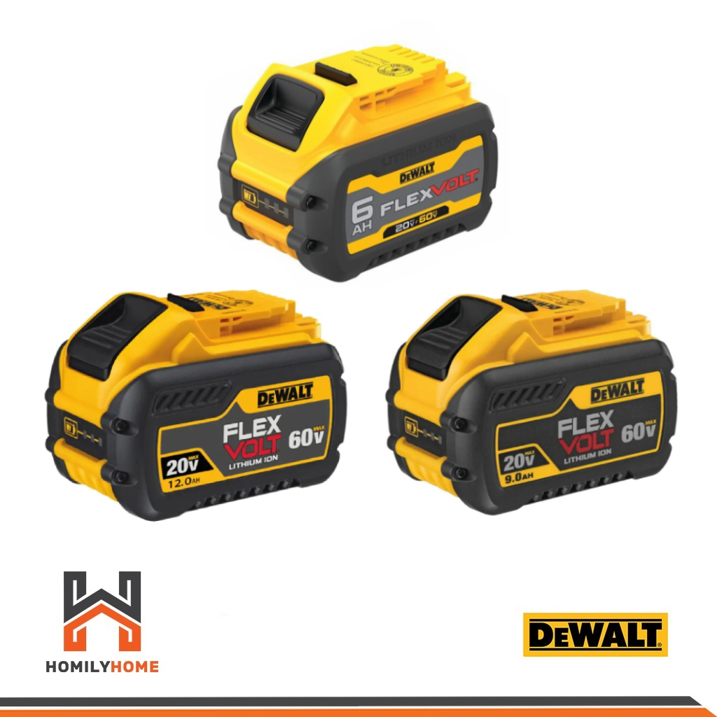 DEWALT แบตเตอรี่ Flexvolt 60V/20V 12.0Ah รุ่น DCB612 9.0AH รุ่น DCB609 ...