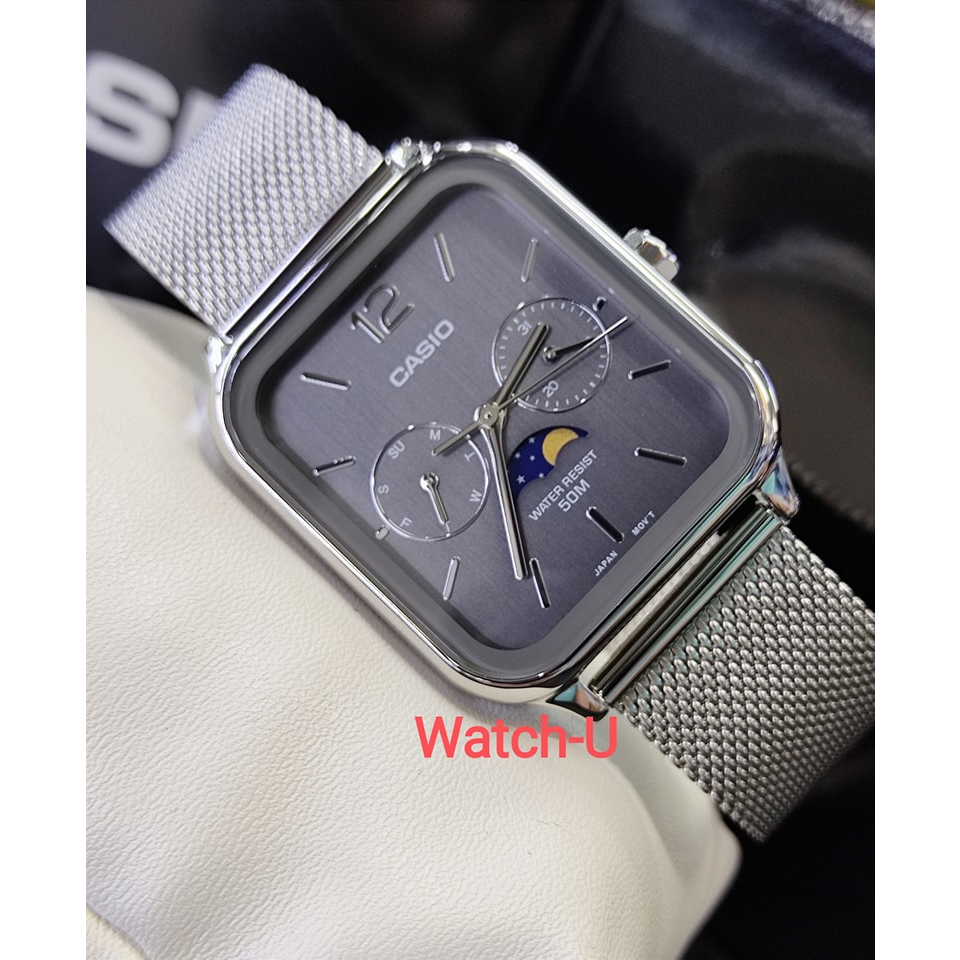 CASIO นาฬิกาข้อมือผู้ชาย สายแตนเลส MTP-M305 รุ่น MTP-M305M-8A | Shopee ...