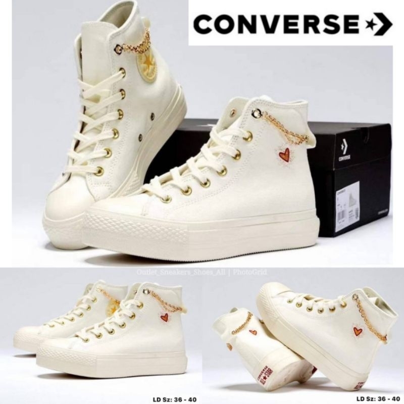รองเท้า Converse Ctas Lift Valentines Day Hi Cream ส่งฟรี | Shopee Thailand