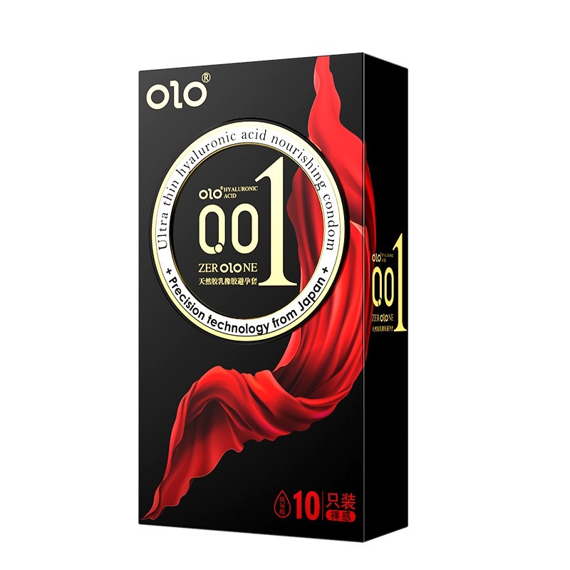 OLO basic thin condoms 001 10pcs 50-52-54mm ถุงยางอนามัย ถุงยาง (10ชิ้น/1กล่อง) แบบบาง บาง 0.01 ...