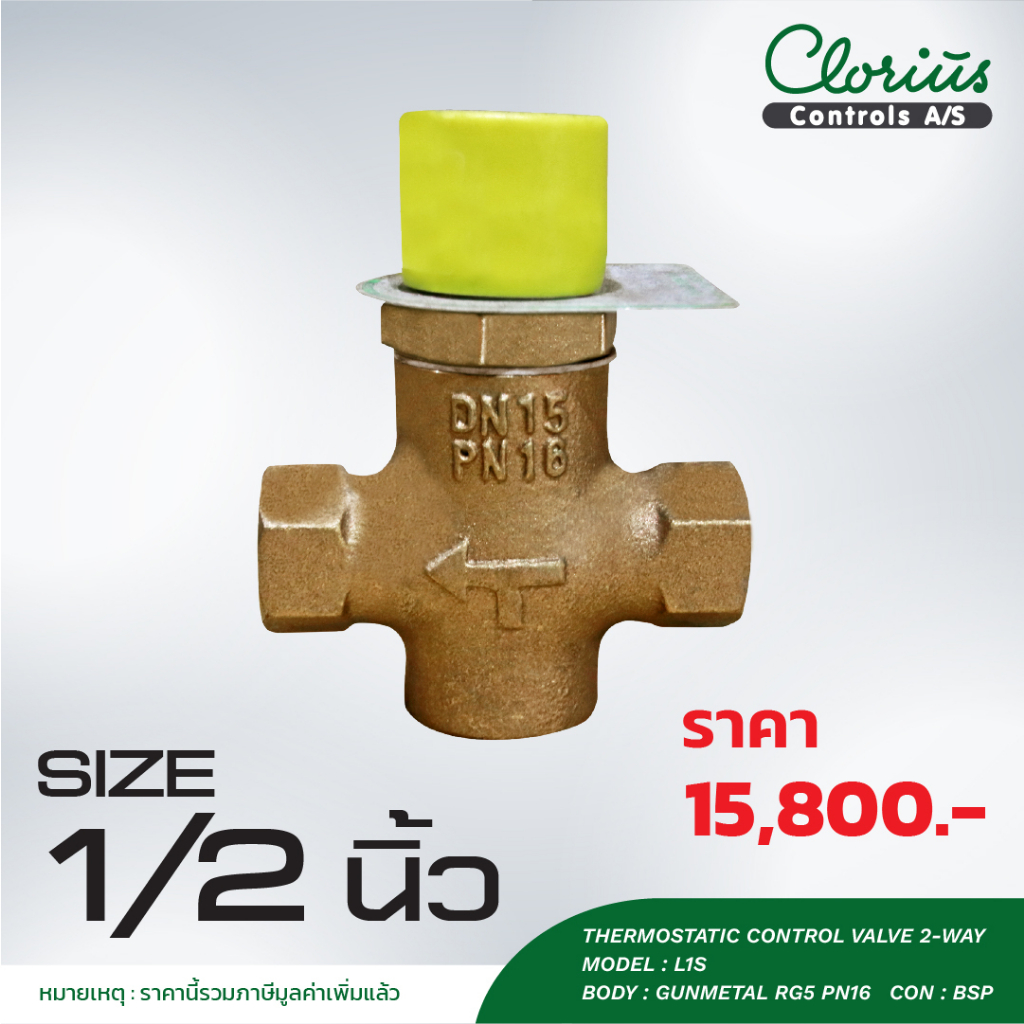 CLORIUS L1S THERMOSTATIC CONTROL VALVE 2-WAY PN16 1/2" | Shopee Thailand