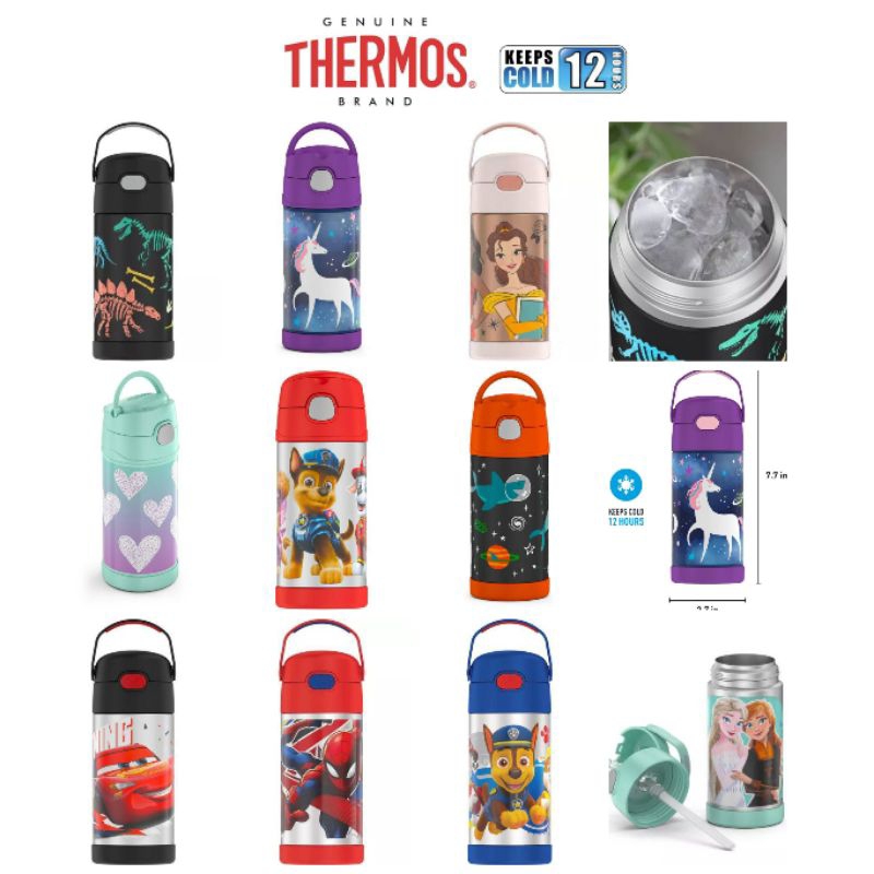 กระติกน้ำสเตนเลสรักษาอุณหภูมิ Thermos FUNtainer Vacuum Insulated Stainless Steel Bottle, ขนาด 12 ...