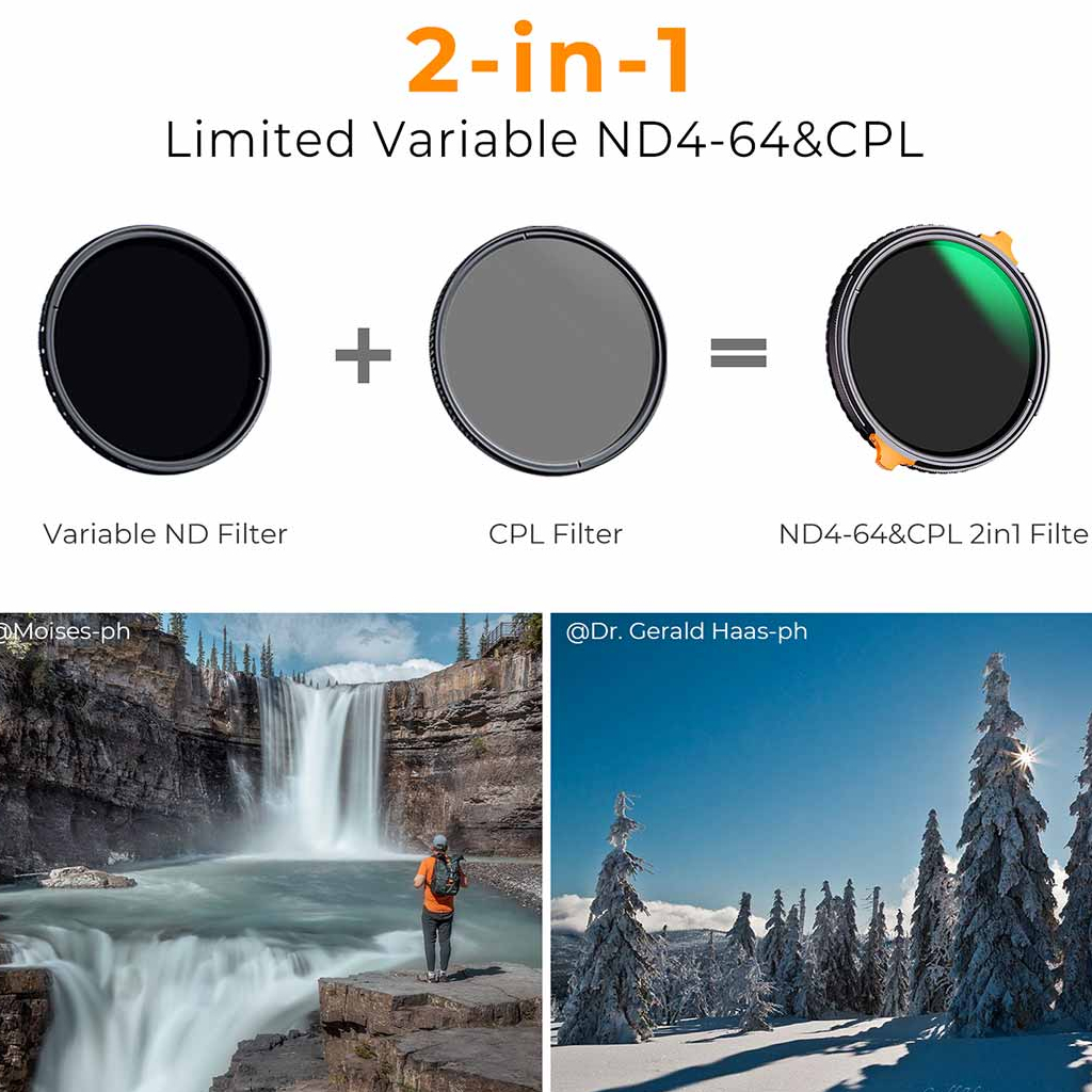 K&F Nano-X, Filter 49-82MM CPL+ND4~64, 2 in 1 Filter, 28 Layer coatings ...